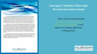 Best 8 Medicine Fellowship Personal Statement Samples | PPTX