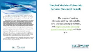 Best 8 Medicine Fellowship Personal Statement Samples | PPTX