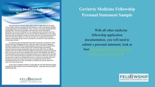 Best 8 Medicine Fellowship Personal Statement Samples | PPTX