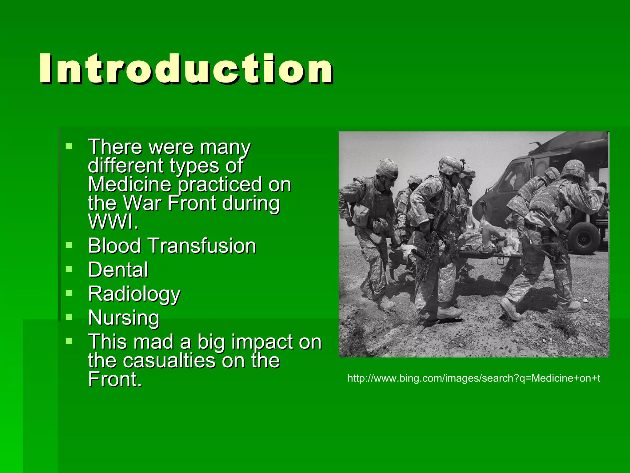 Medicine on the war front | PPT