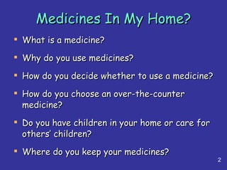 Medicines in my home | PPT
