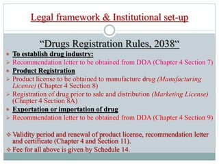 Medicines registration & licensing of pharmaceutical establishments of Nepal | PPTX