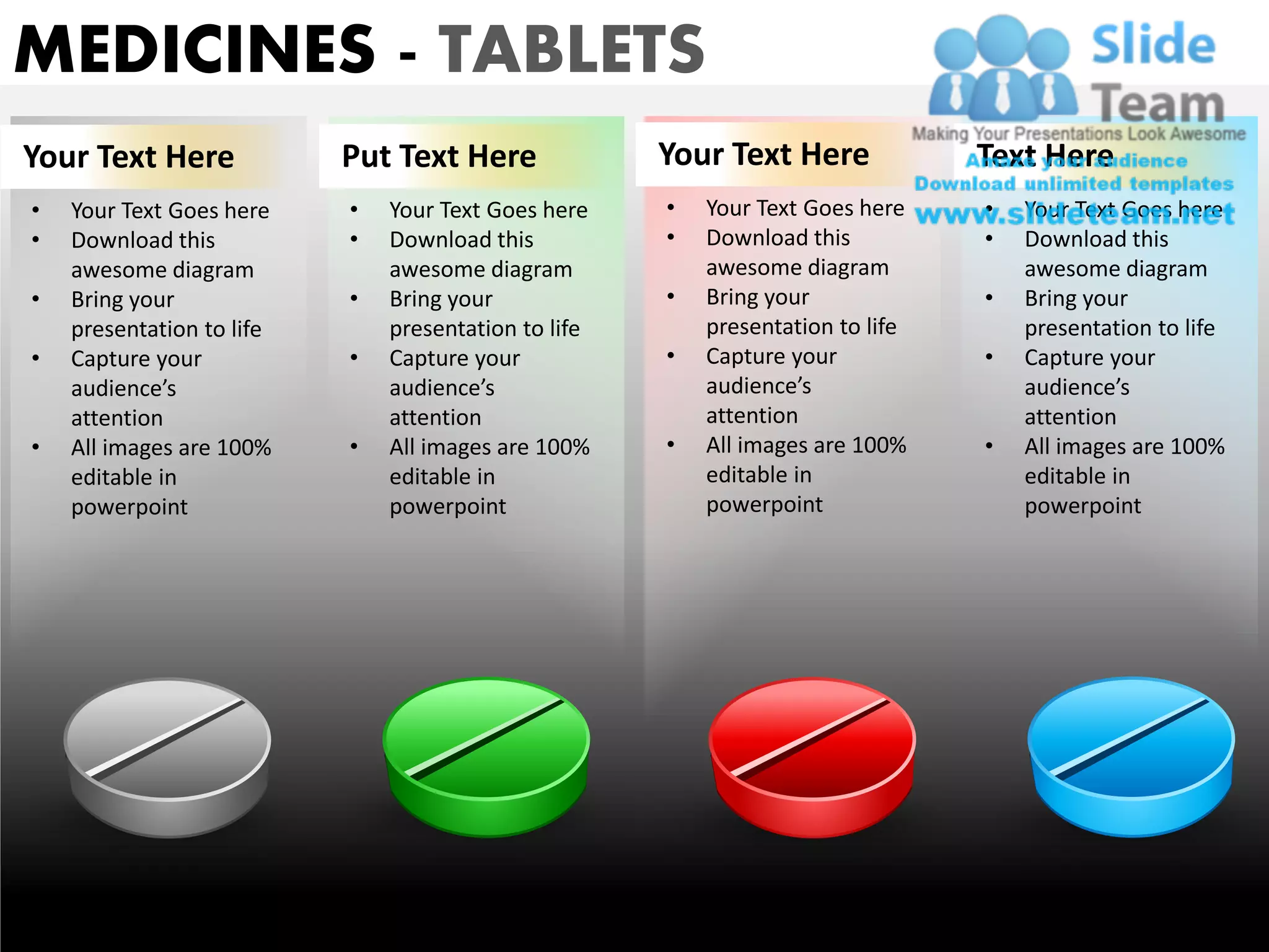 Medicine tablets powerpoint presentation slides. | PPT