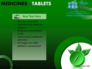 Medicine tablets powerpoint presentation slides. | PPT