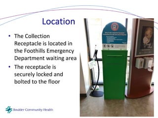 Colorado Household Medicine Take-Back Program | PPT