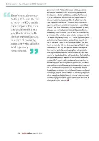 KOL Relationship Management in Pharma & Devices - Workshop Highlights | PDF