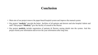 Medicity (Hospital management system) | PPTX