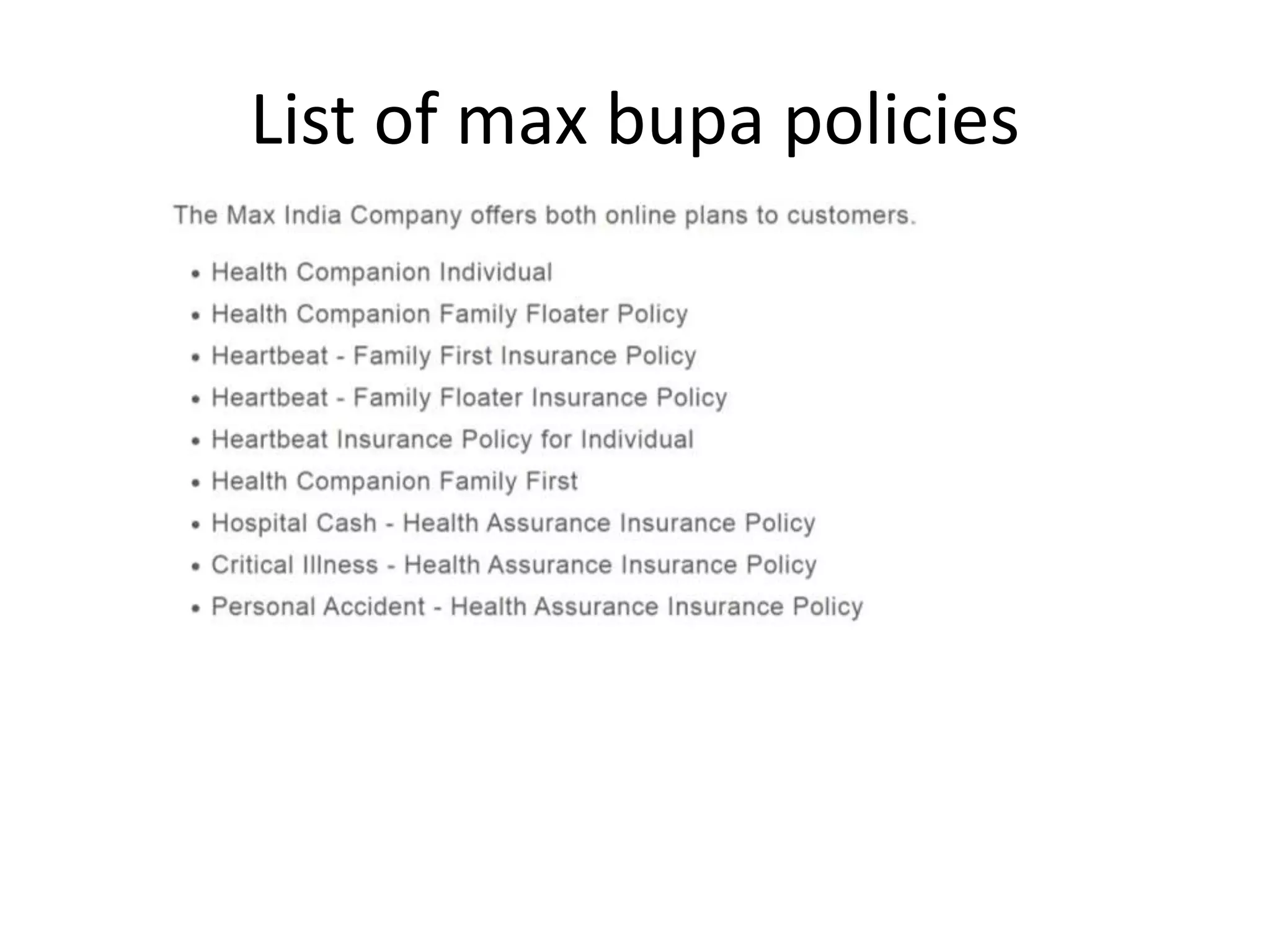 Mediclaim policy of max bupa health insurance | PPTX