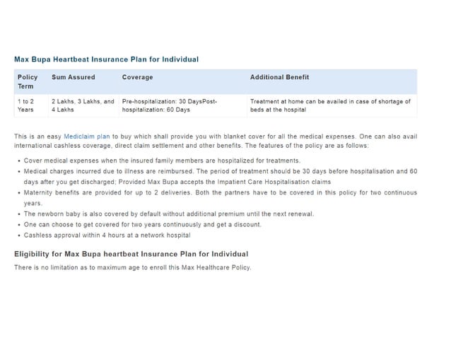 Mediclaim policy of max bupa health insurance | PPTX