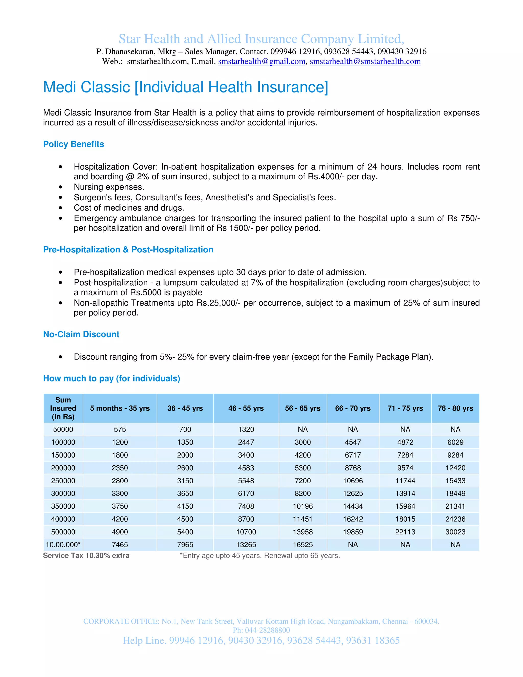 Medi Classic Individual Health Optima | PDF