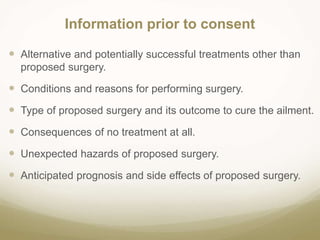 Medico legal issues regarding surgical practice | PPTX