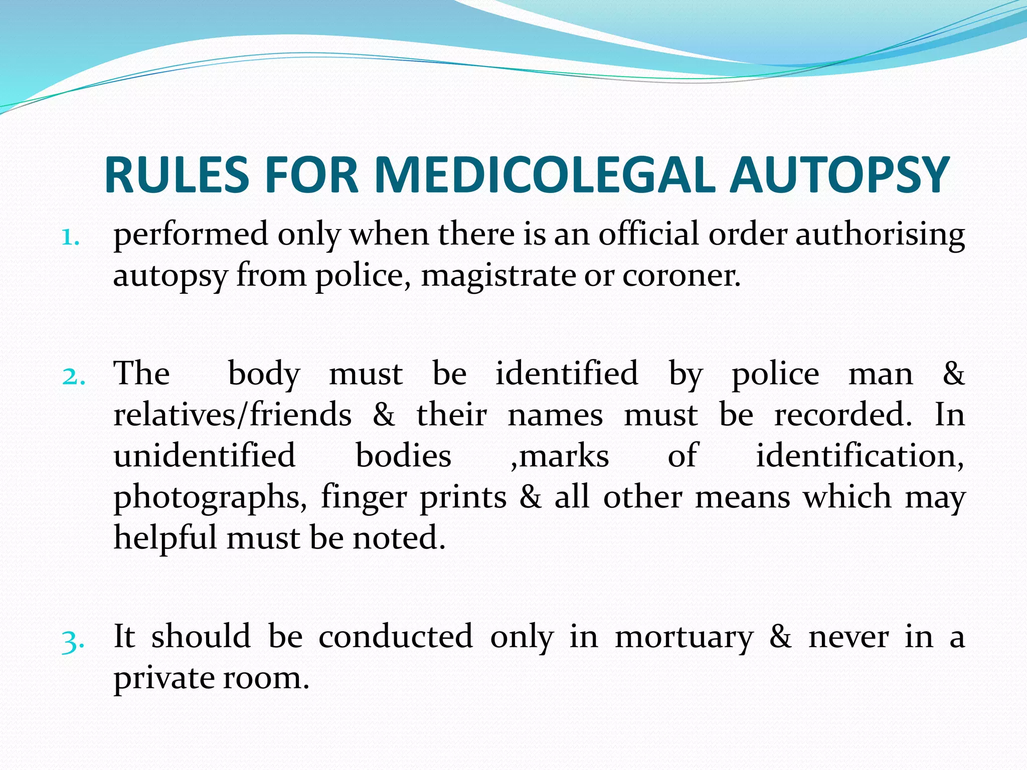 Medico-Legal Autopsy Techniques | PPTX