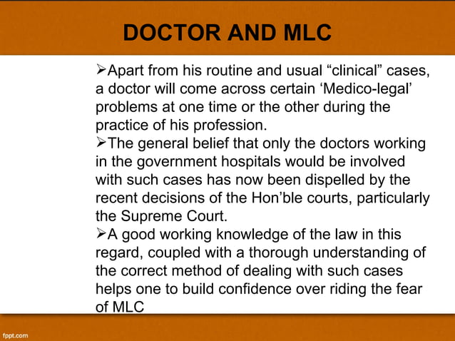 Medico legal case | PPT