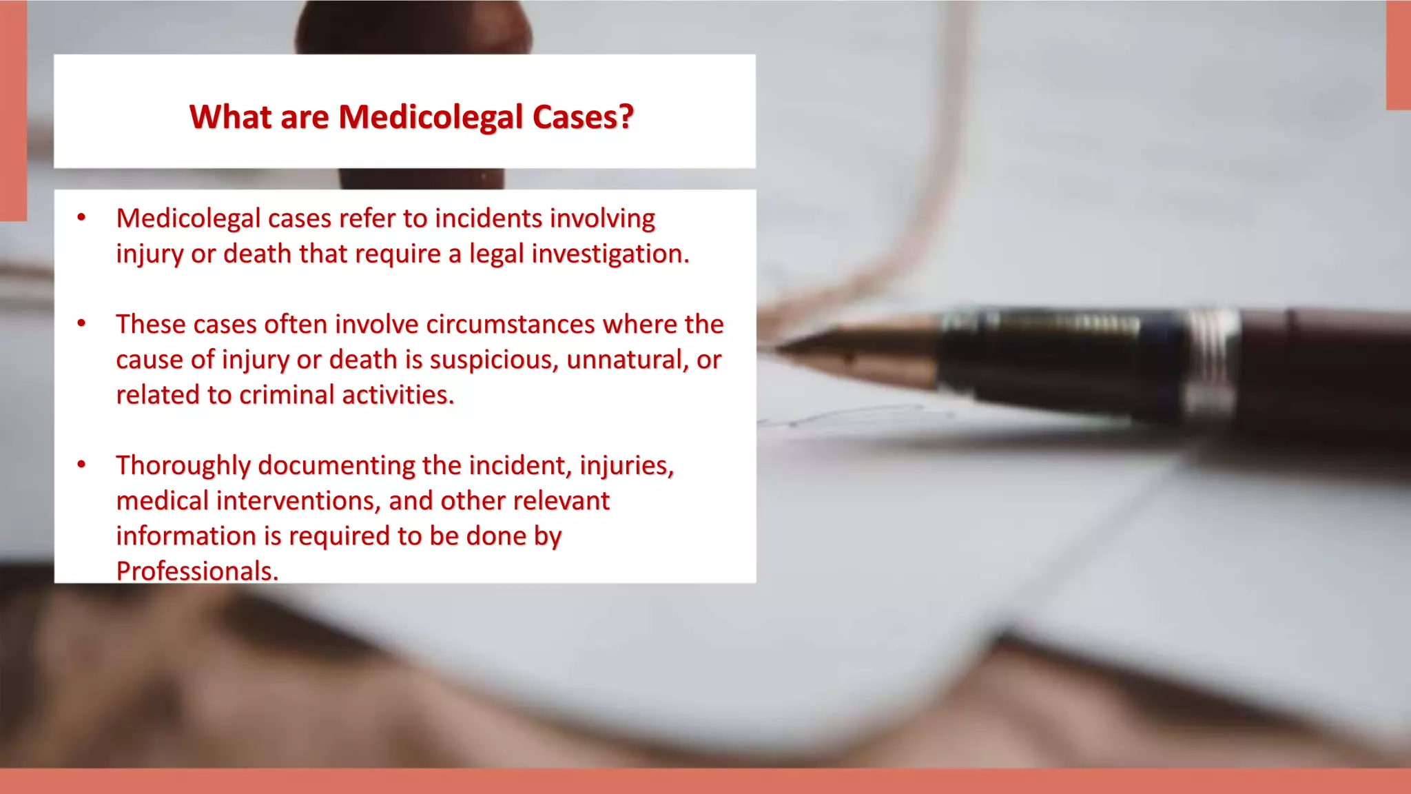 Handling Medico Legal Cases and Documentation : Brought Dead Protocol ...