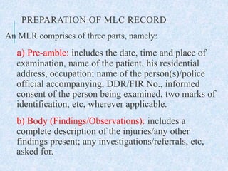 MEDICO LEGAL CASES AND REPORTING.pptx