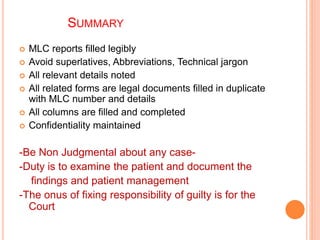 Medico –legal issues | PPTX