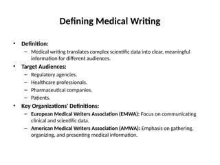 MedicoMkt_1.1_Medical Writing – Role, Evolution, and Varieties.pptx