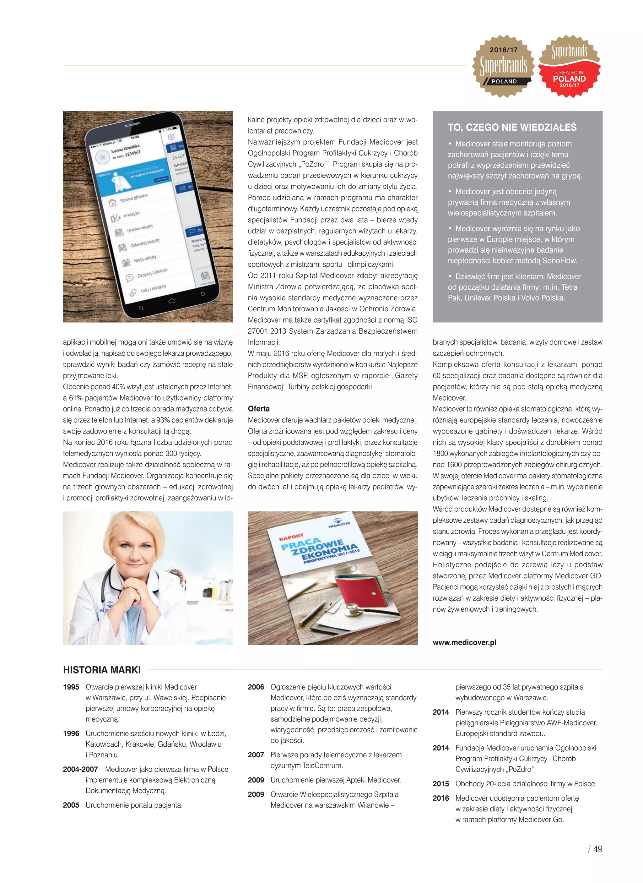 Case study marki Medicover z Albumu Superbrands Polska 2017 | PDF
