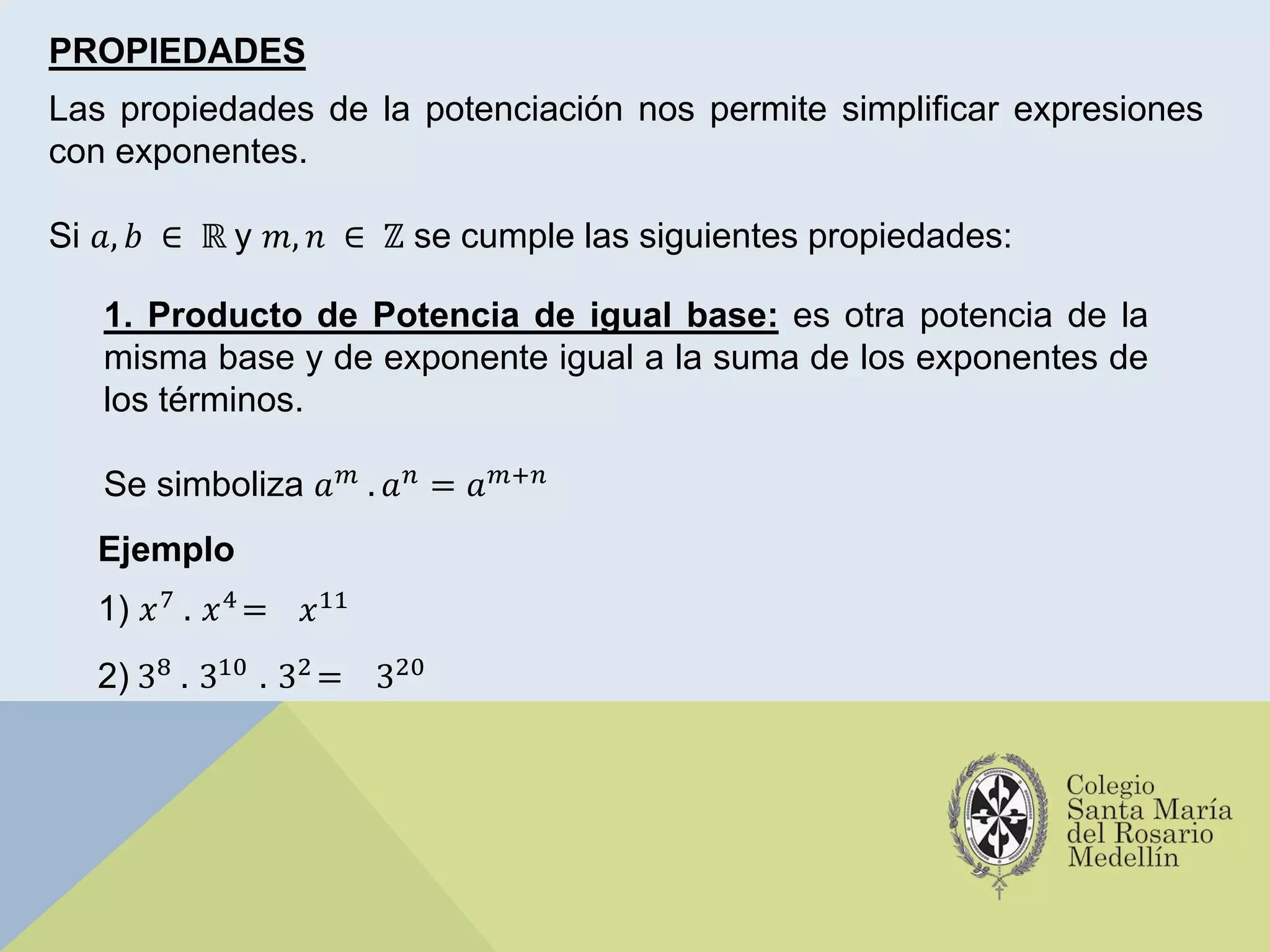 Potenciación y sus propiedades | PPTX