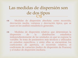 Medidas de dispercion | PPTX
