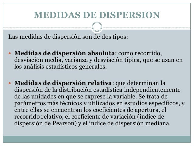 Medidas de dispersion