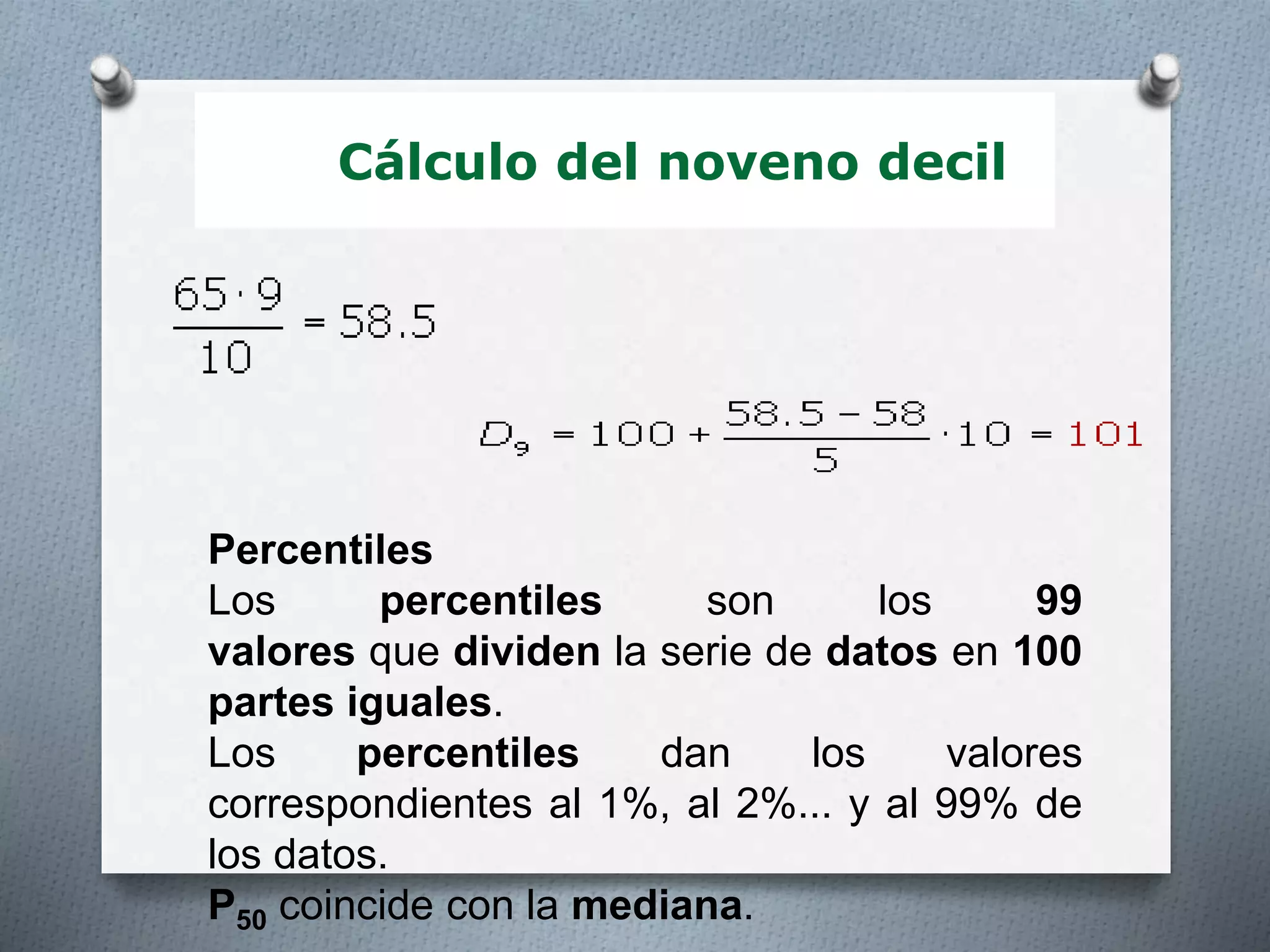 Medidas de posición, cuartiles, deciles y percentiles, clase mate, 1º ...