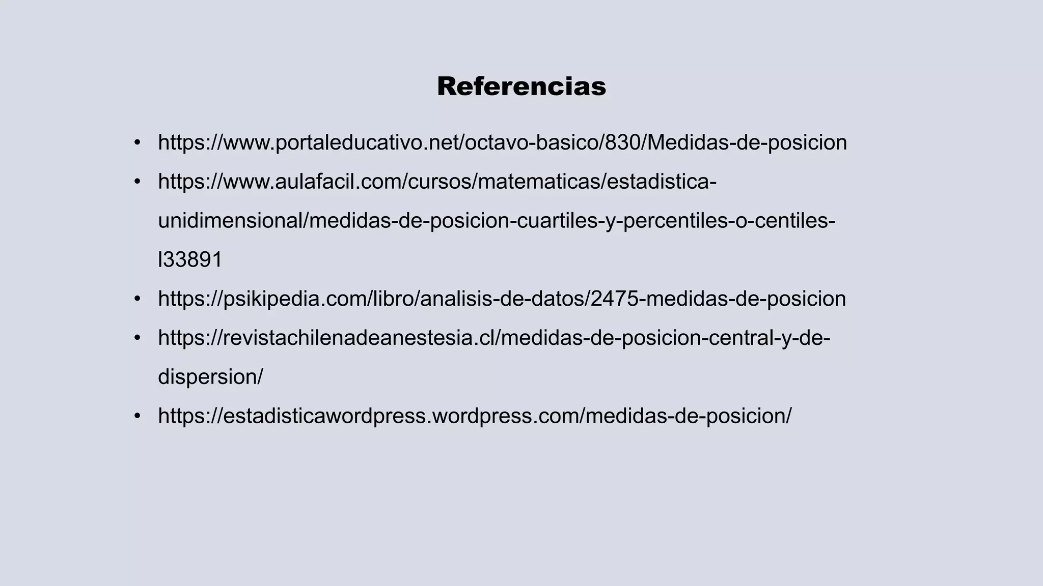 Medidas de posicion | PPTX | Databases | Computer Software and Applications