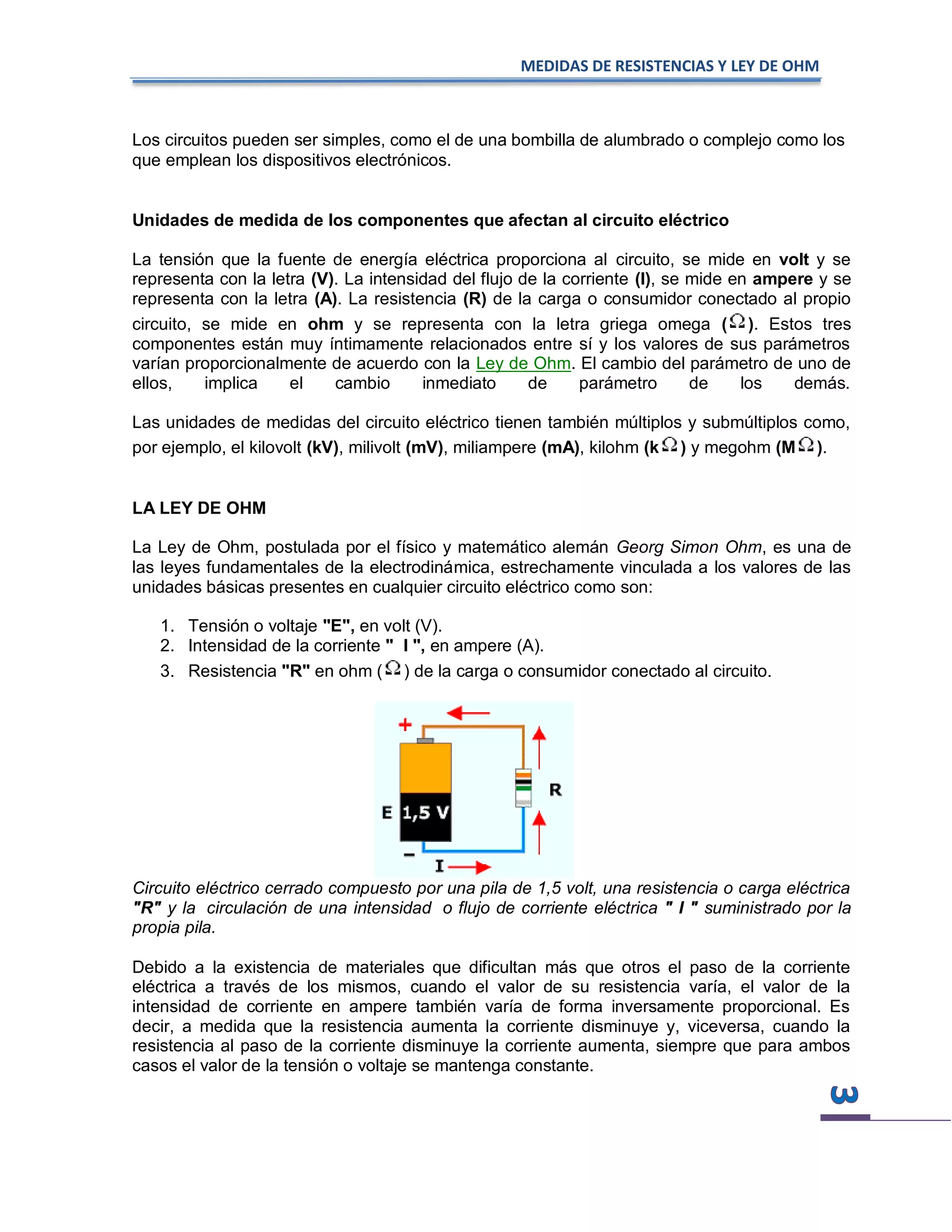 Medidas de resistencias y ley de ohm | PDF | Physics | Science