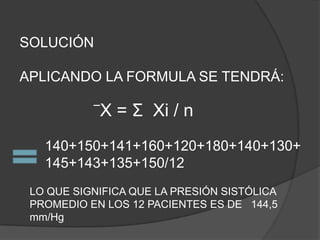 Medidas de tendencia central Estadística | PPTX