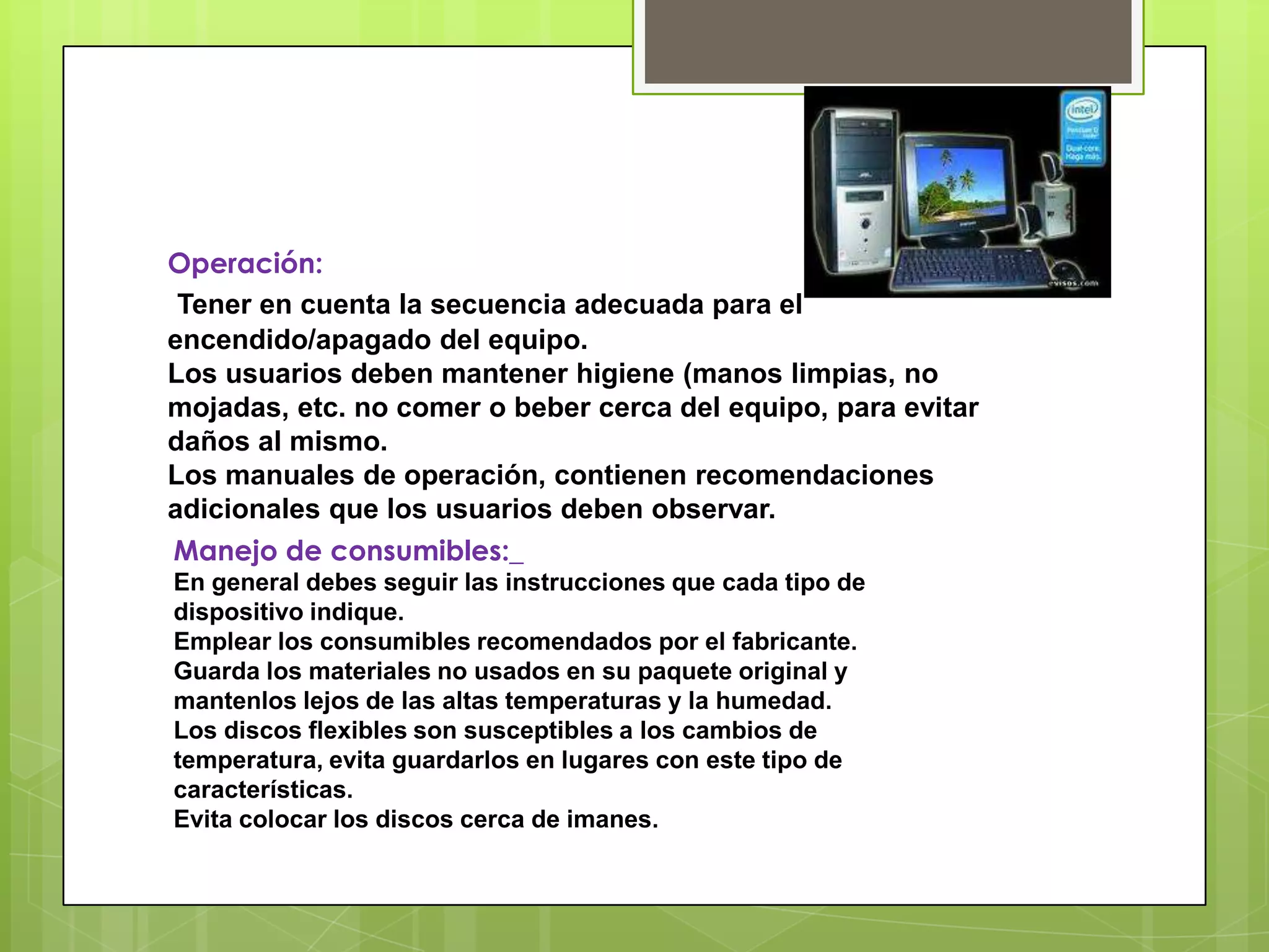 Medidas para insumos informáticos | PPTX