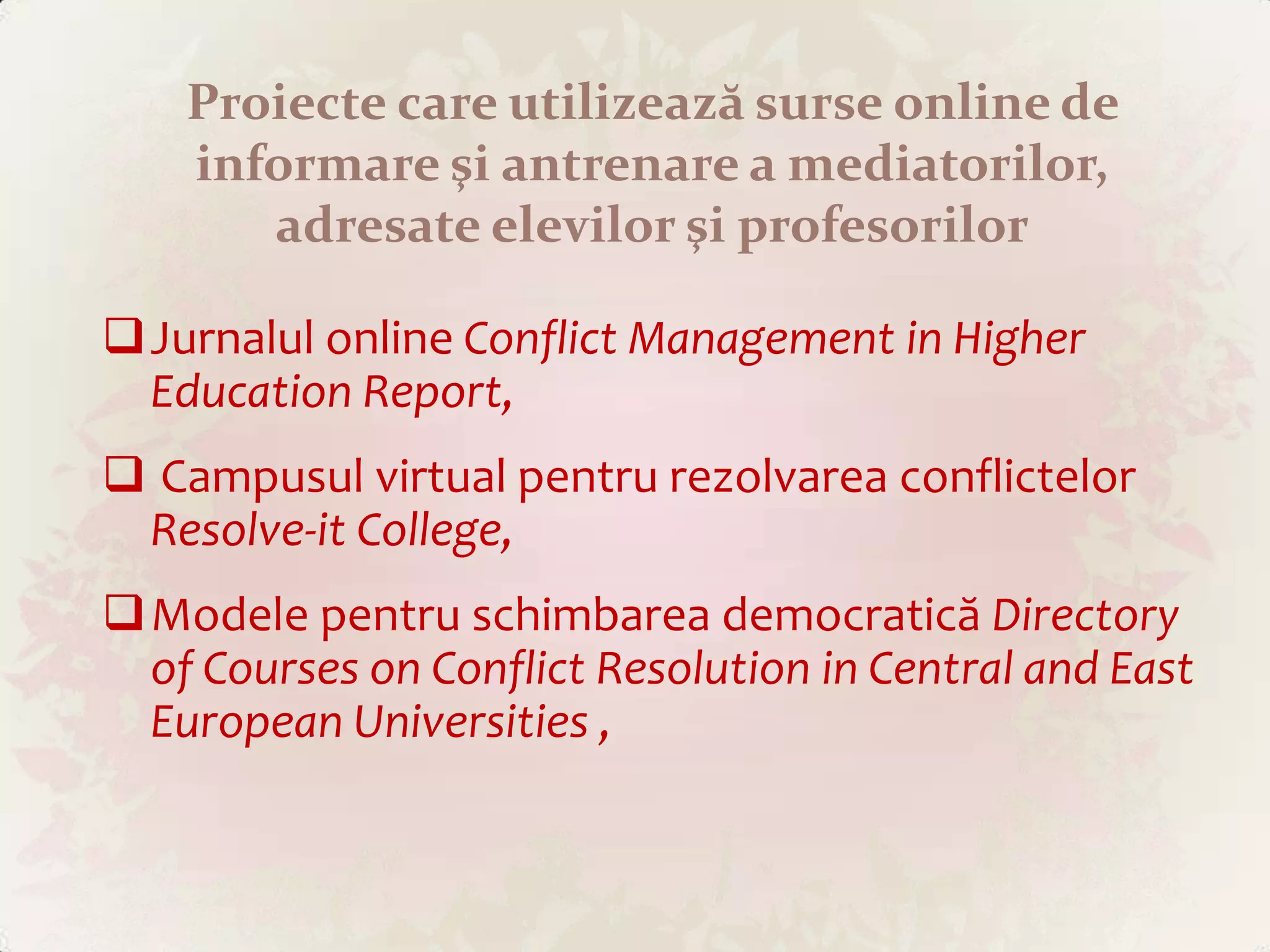 Medierea conflictelor | PPT