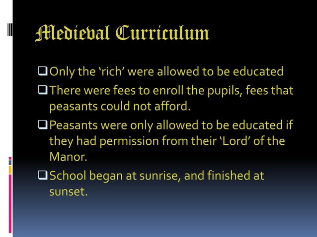 Medieval curriculum | PPTX | Education