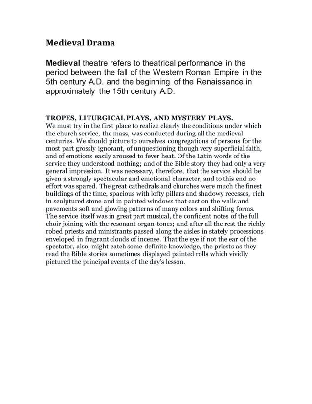 Medieval drama 1 | DOCX