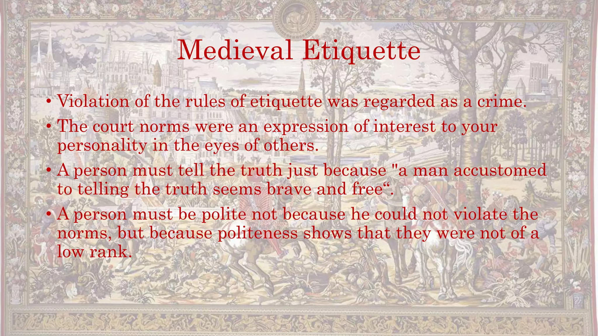 Medieval Etiquette | PPTX