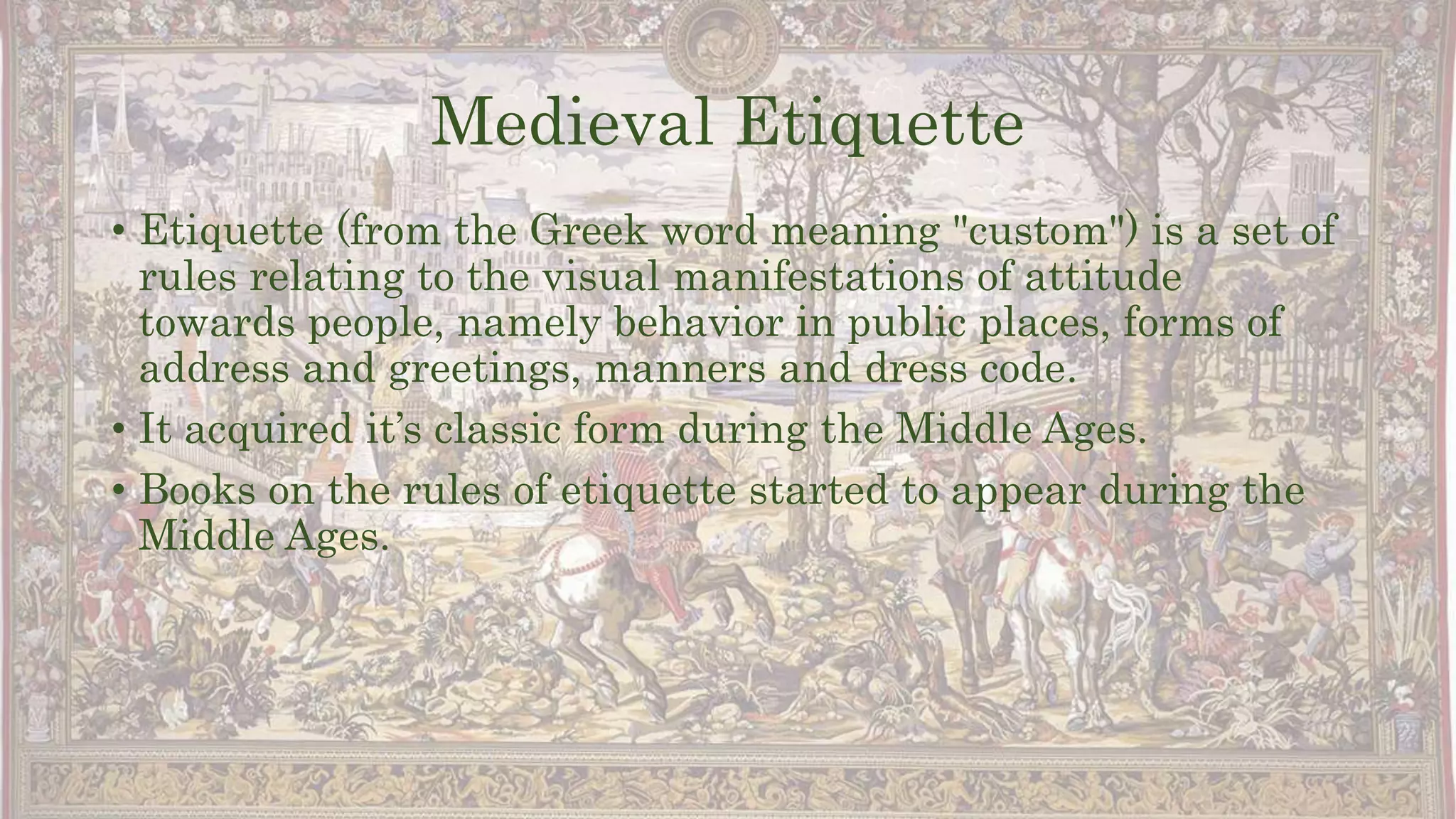 Medieval Etiquette | PPTX