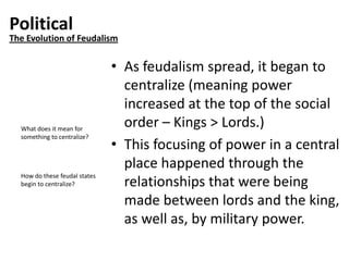 Medieval Europe Lesson 1 - Feudal System | PPTX