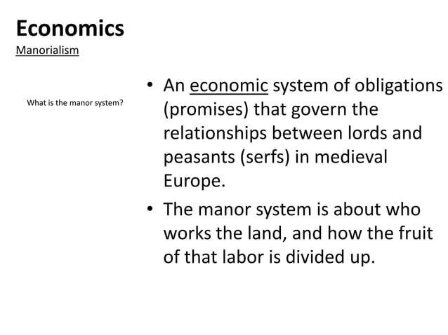 Medieval Europe Lesson 2 - Manorialism | PPTX