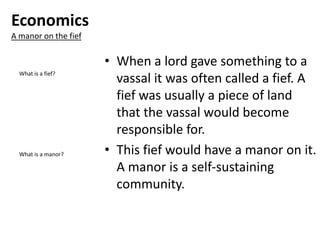 Medieval Europe Lesson 2 - Manorialism | PPTX