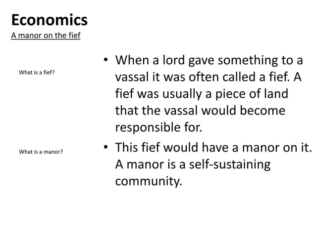 Medieval Europe Lesson 2 - Manorialism | PPTX