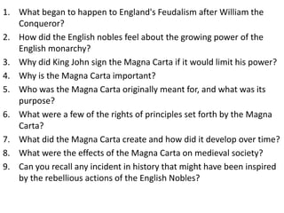 Medieval Europe Lesson 3 - The Magna Carta | PPTX
