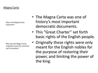 Medieval Europe Lesson 3 - The Magna Carta | PPTX