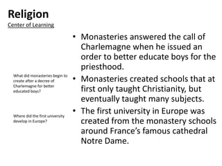 Medieval Europe Lesson 4 - The Catholic Church | PPTX
