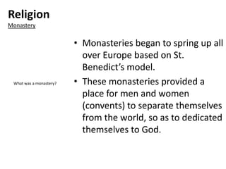 Medieval Europe Lesson 4 - The Catholic Church | PPTX