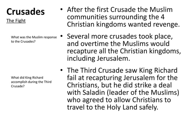 Medieval Europe Lesson 5 - The Crusades | PPT