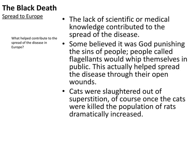 Medieval Europe Lesson 6 - The Black Death | PPT