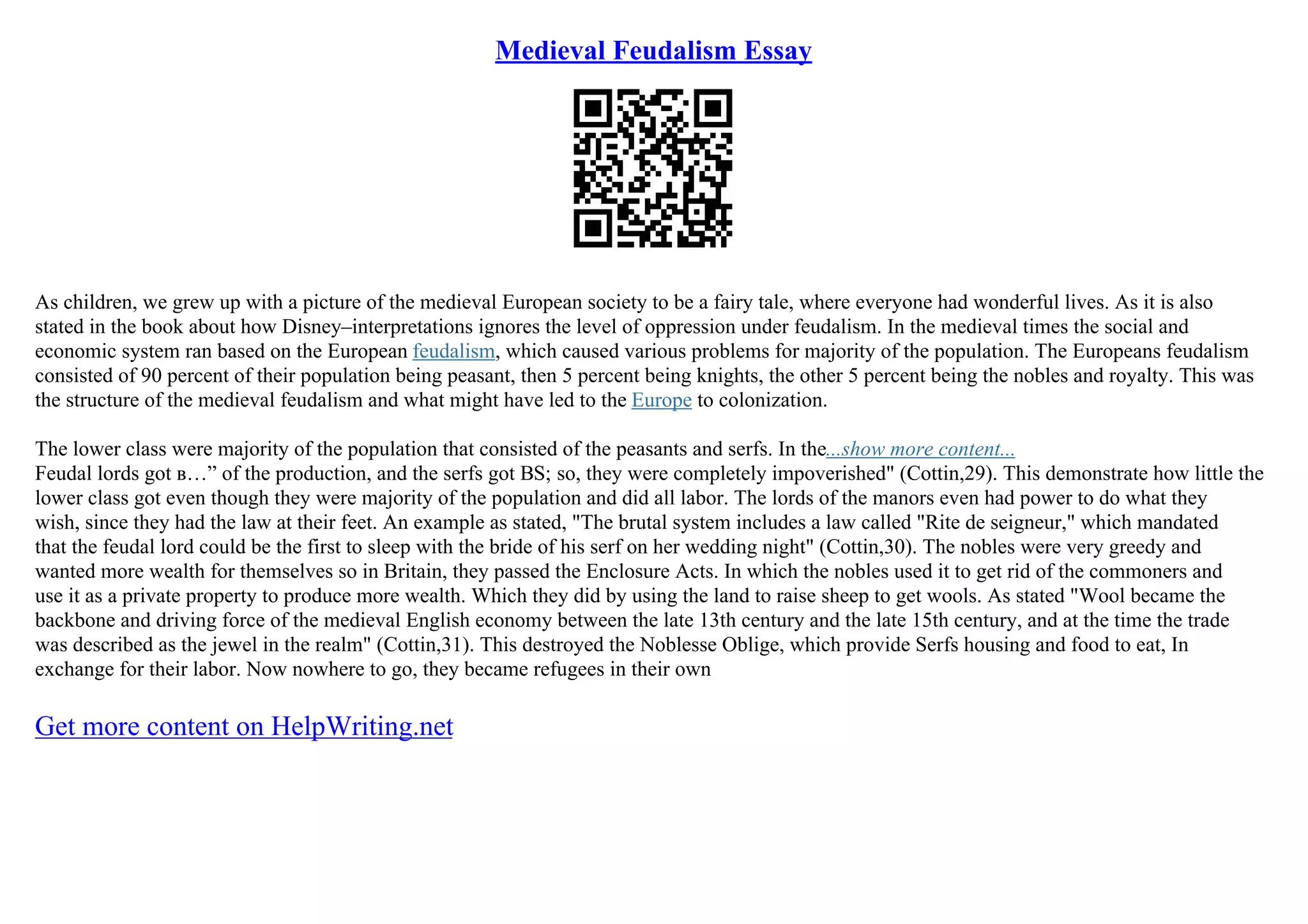 Medieval Feudalism Essay | PPT | Free Download
