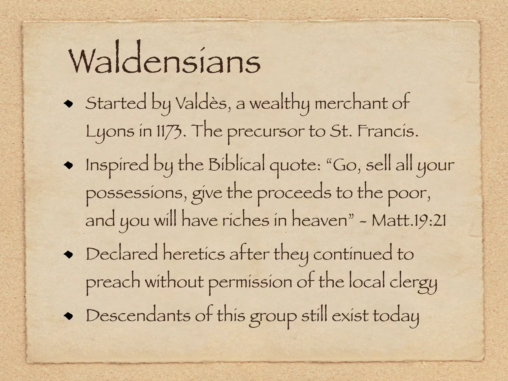 Medieval Heresies | KEY