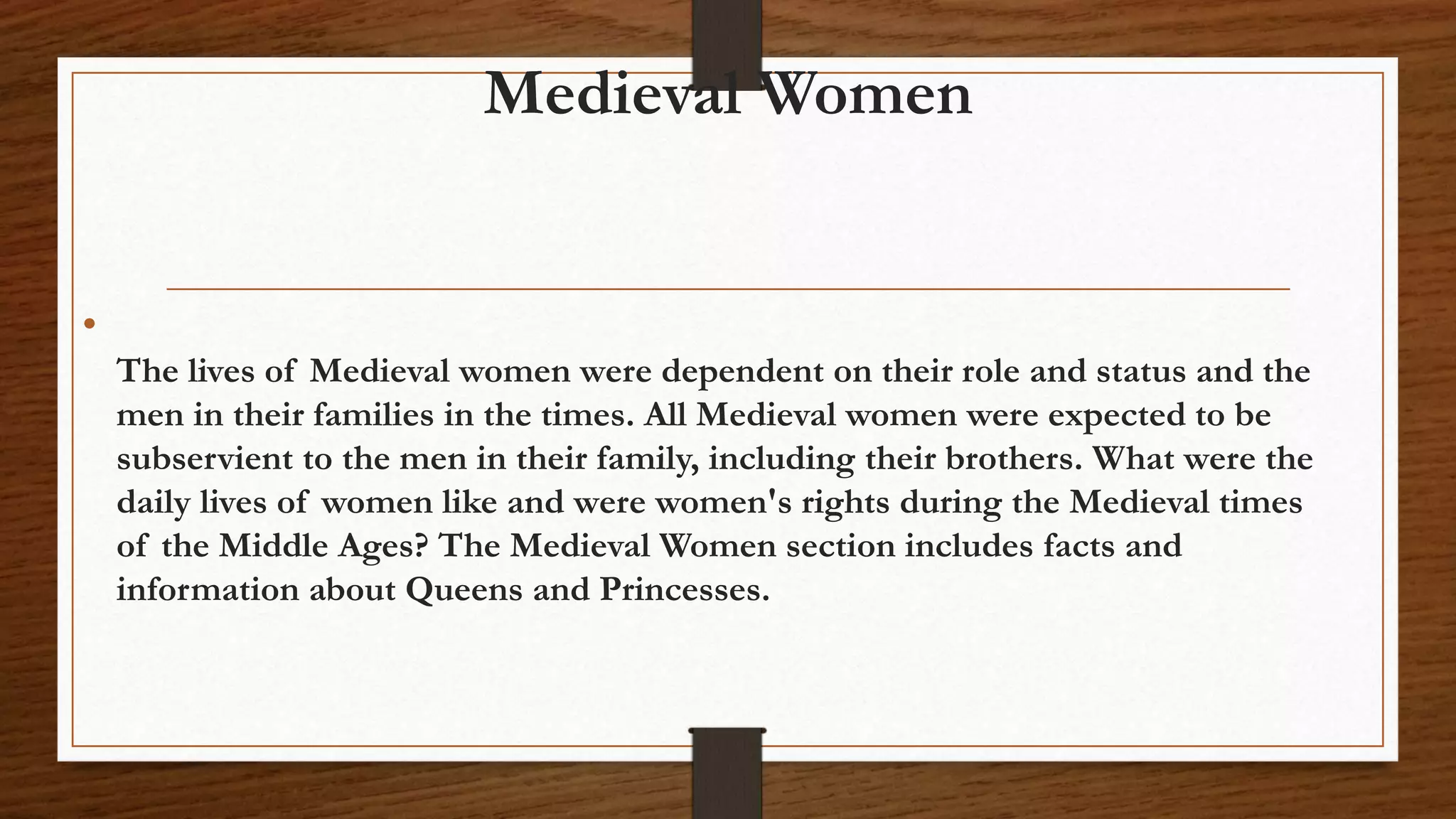 Medieval life and times | PPTX