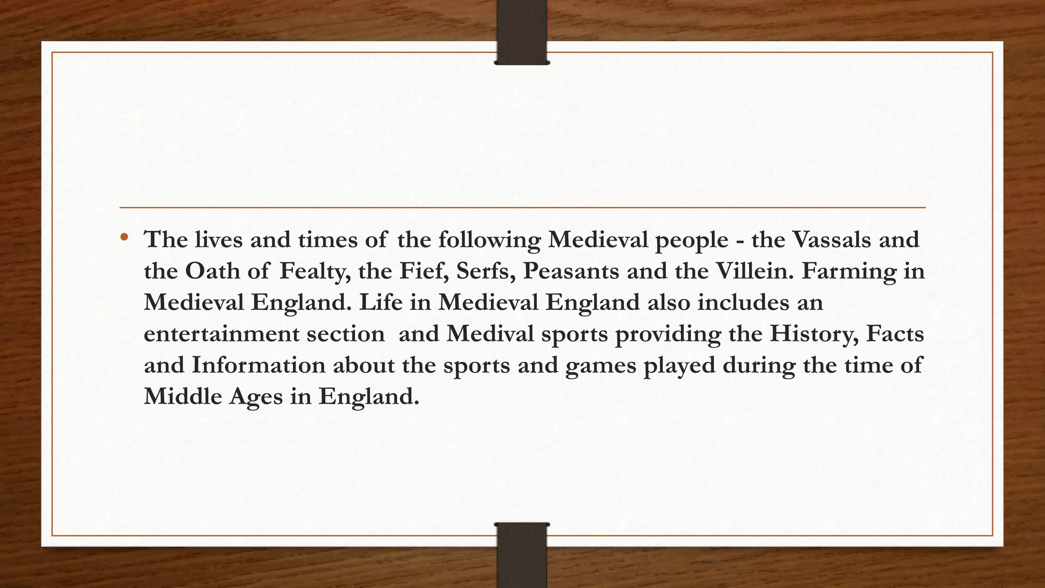 Medieval life and times | PPTX