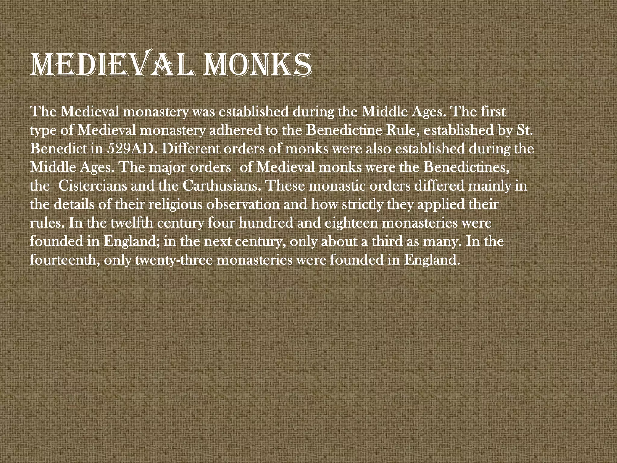 Medieval monks ellen buckley | PDF